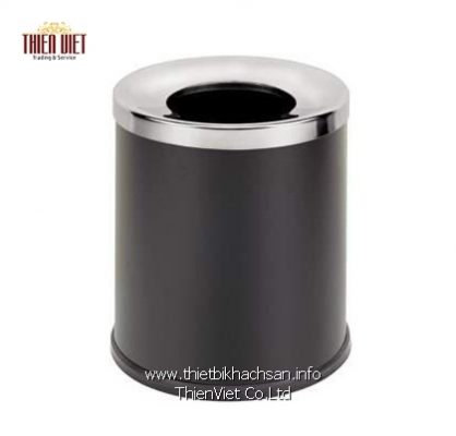 Thùng rác bọc da | Leather covered dustbin | Thùng rác inox gạt tàn