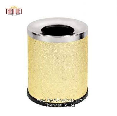 Thùng rác bọc da | Leather covered dustbin | Thùng rác inox gạt tàn